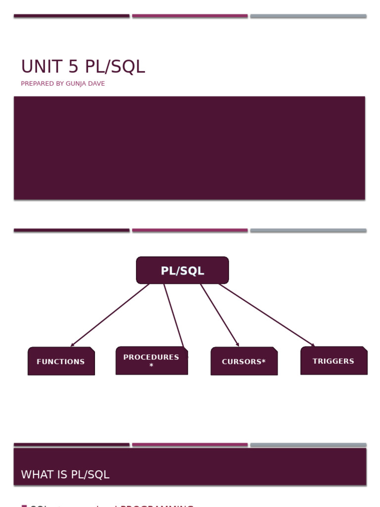 Unit 5 PL | PDF | Pl/Sql | Data Management
