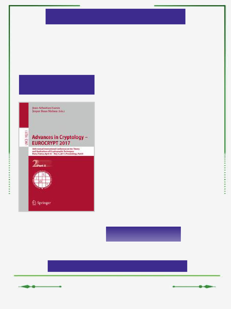Advances in Cryptology EUROCRYPT 2017 36th Annual International Conference on the Theory and ...