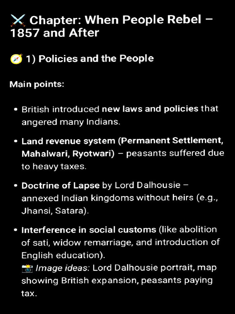 When People Rebel 1857 and After PPT of Chapter 5 History | PDF