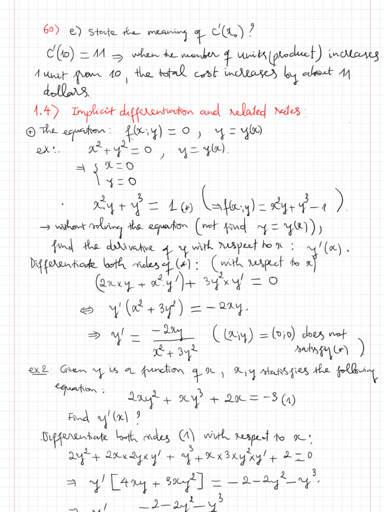 31.10.2025-Implicit Differentiation - Related Rates | PDF