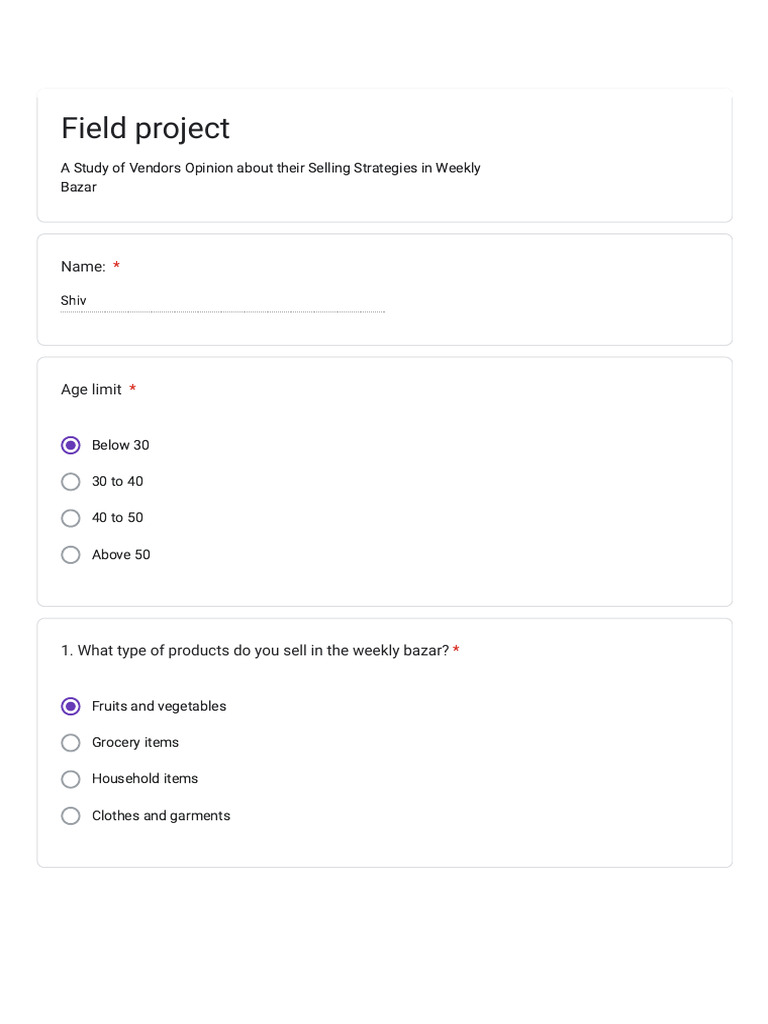 Field Project | PDF | Sales | Customer