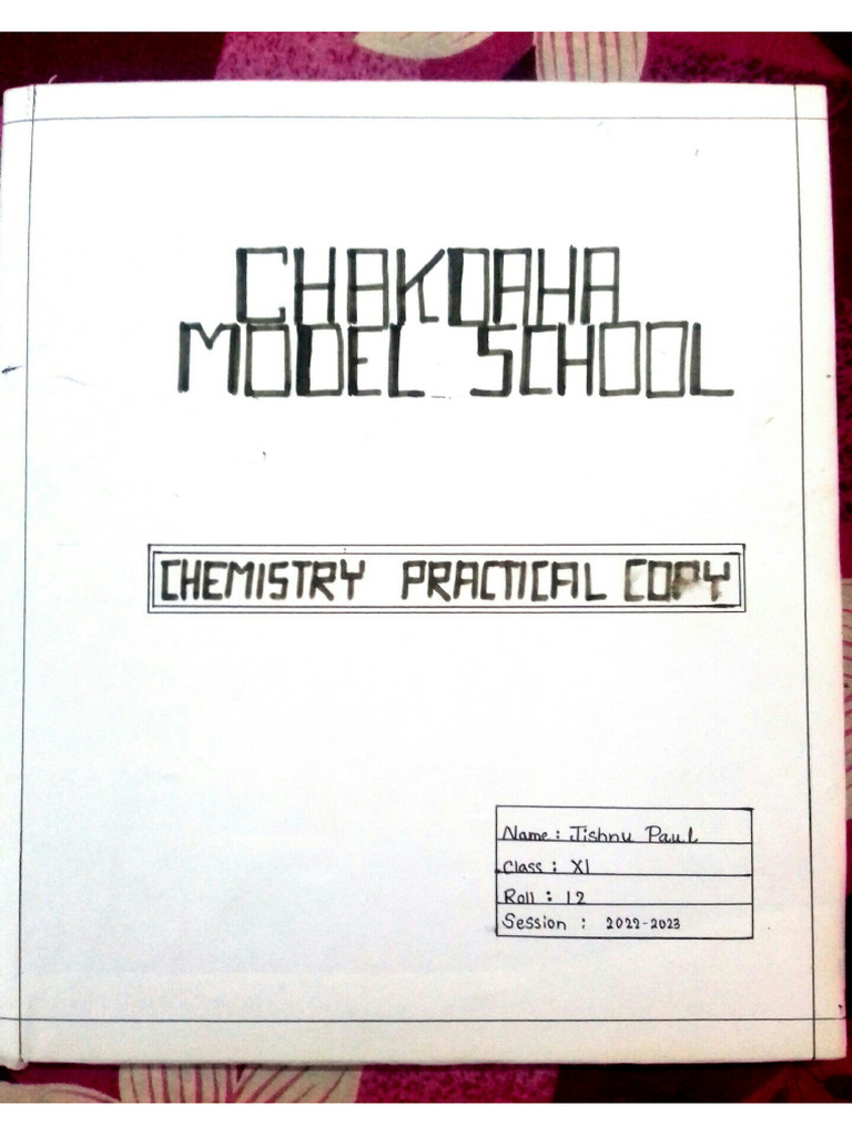 Chemistry Practical Class-XI | PDF