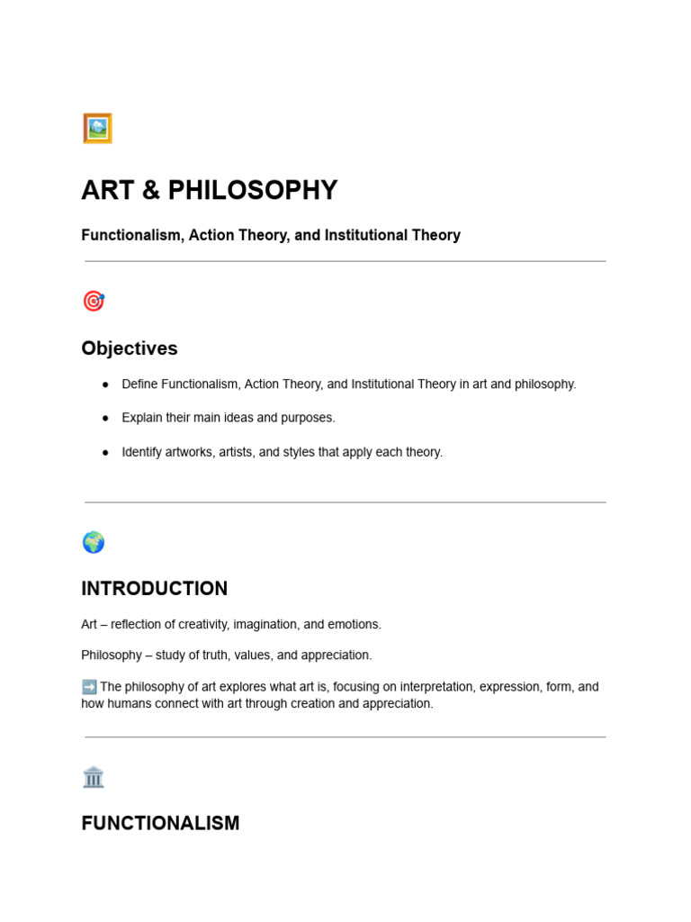 Art and Philosophy, Functionalism | PDF | The Arts | Paintings