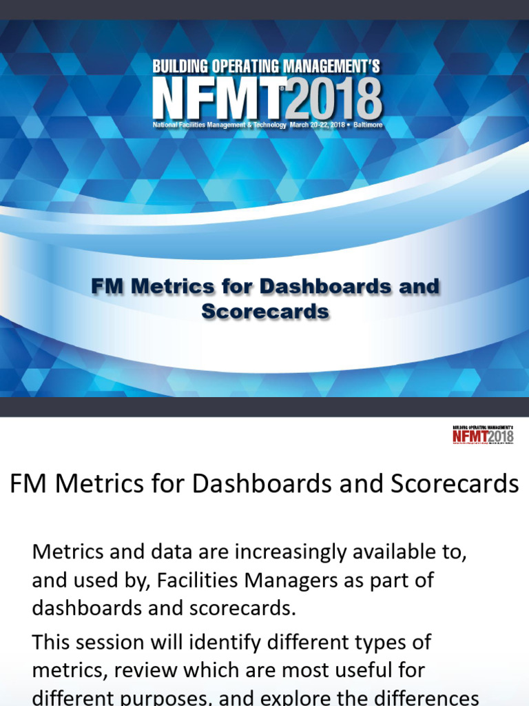 NFMT2018 FM Dashboards and Metrics Handout | PDF | Performance Indicator | Business