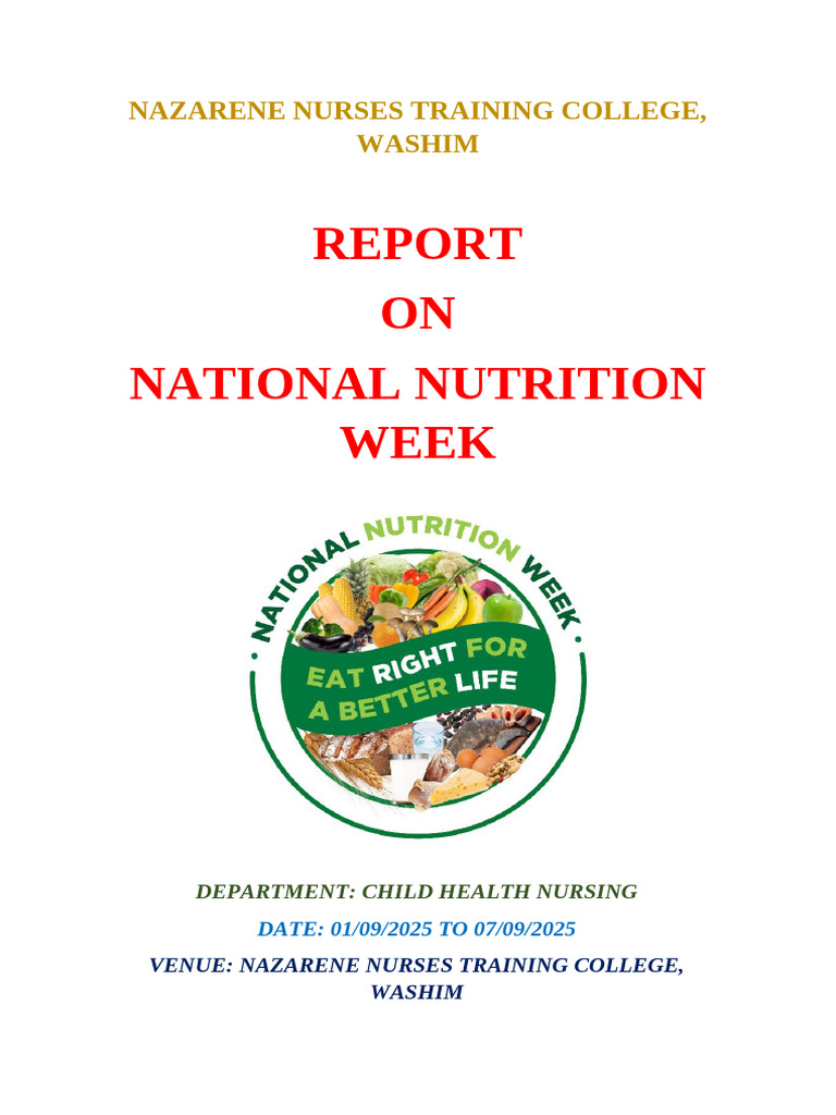 National Nutrition Week 2025 Activities | PDF | Nutrition | Diet ...
