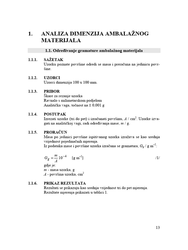 ANALIZA AMBALAŽNOG MATERIJALA SKRIPTA | PDF