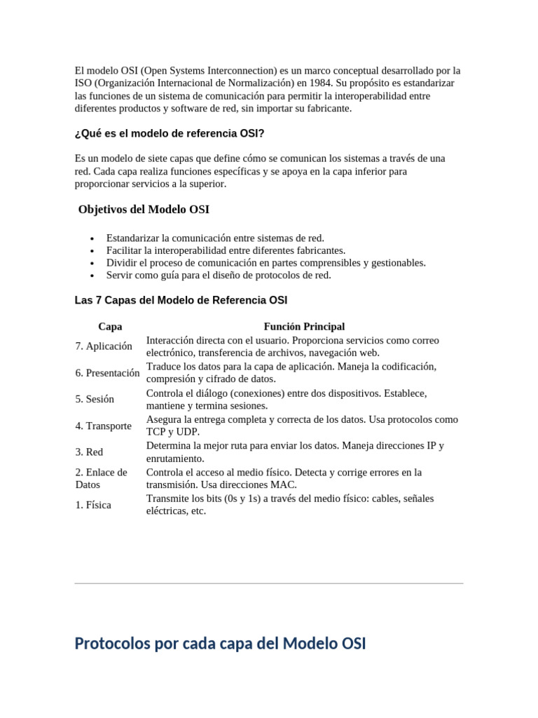 Investigacion Modelo OSI | PDF | Modelo osi | Red de computadoras