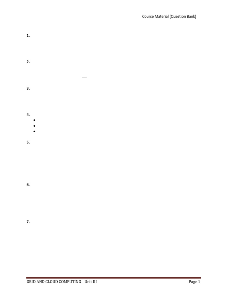 Unit 3 GCC 2 Marks and Imp Ques | PDF | Cloud Computing | Software As A Service