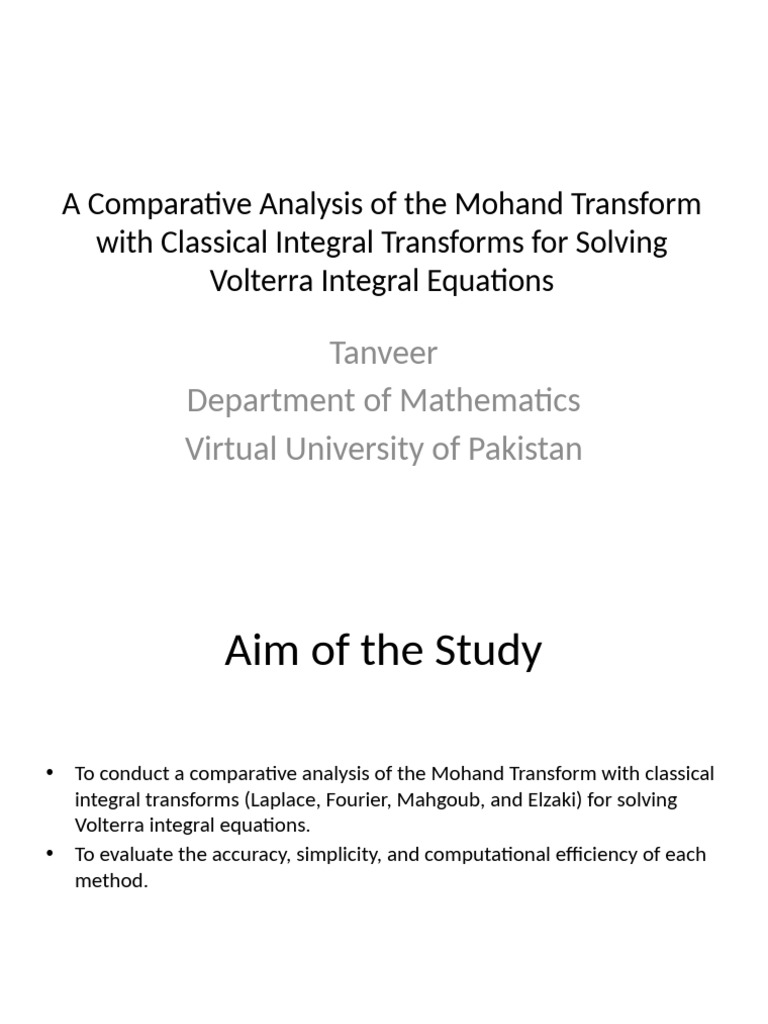 Mohand Transform Project Presentation | PDF | Convolution | Laplace ...