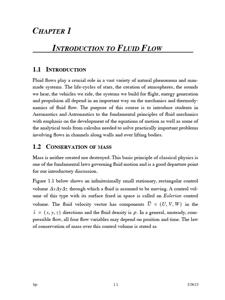 AA200 Ch 01 Intro to Fluid Flow Cantwell | PDF | Lift (Force) | Fluid ...