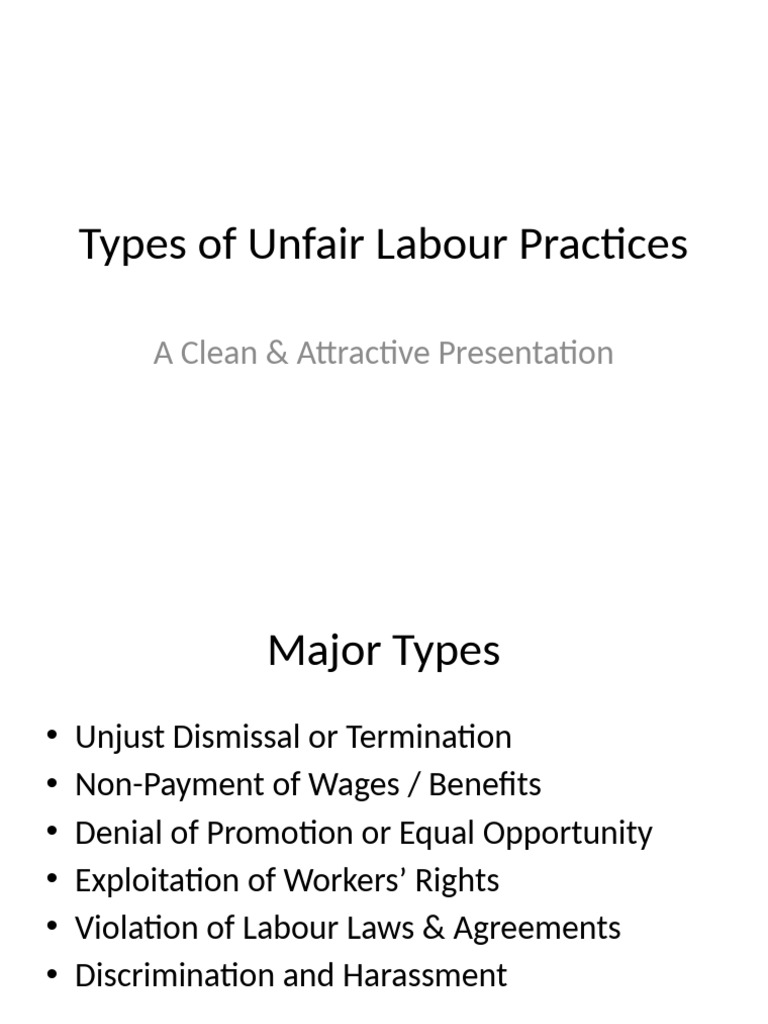 Attractive Unfair Labour Practices Presentation | PDF