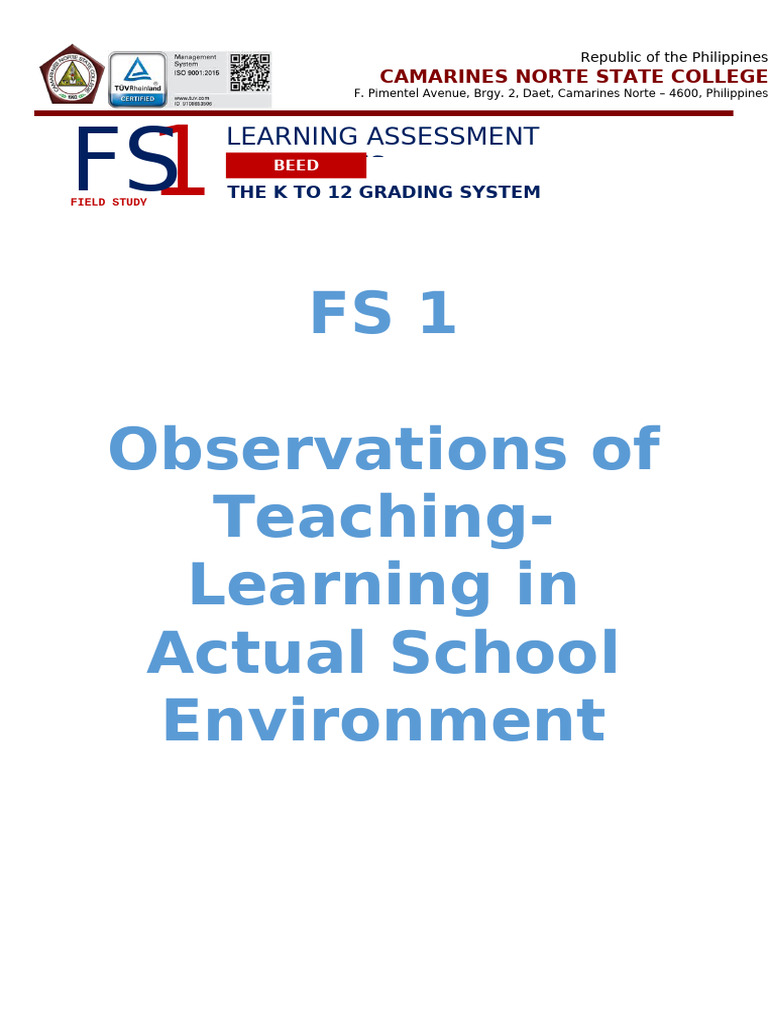 Fs 1 Ep 2_bola, Julie Ann p. | PDF | Learning | Teachers