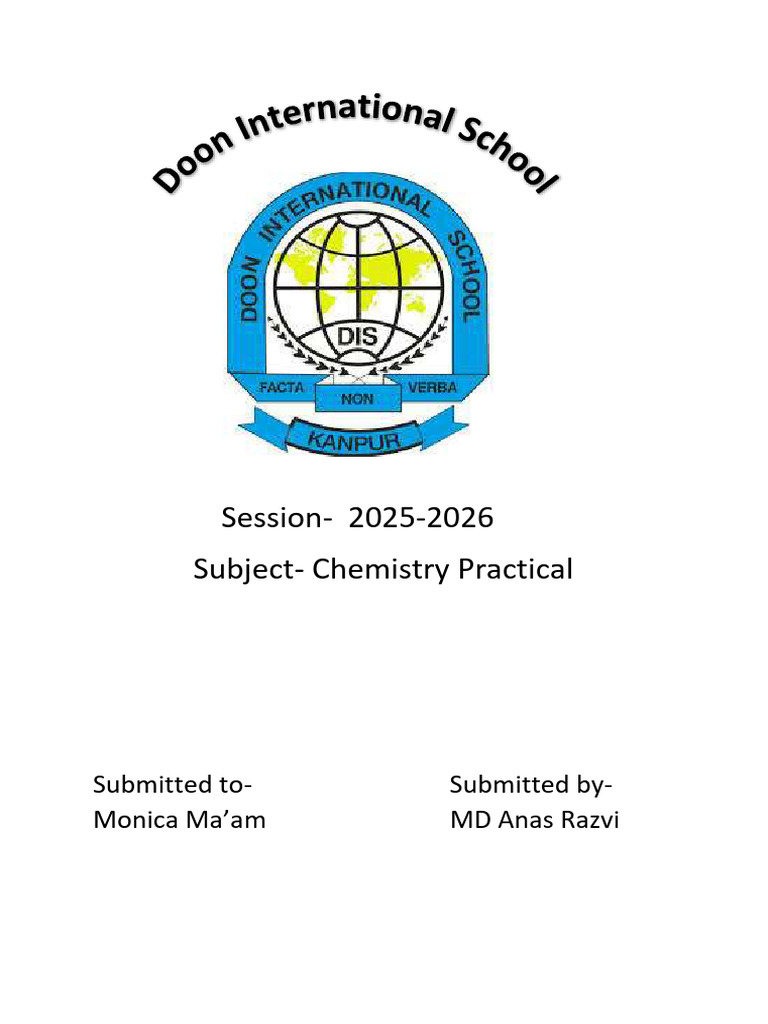Chemistry Practical Session 2025-2026 | PDF