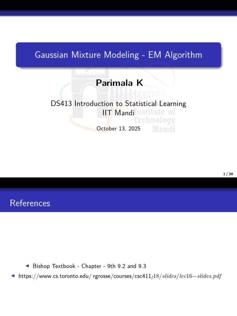 EM Algorithm Gaussian Mixture Modeling (2) | PDF | Cluster Analysis | Normal Distribution