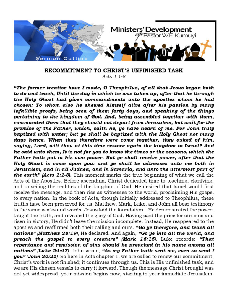 Recommitment To Christ's Unfinished Task-Swt20251025 | PDF | Jesus ...