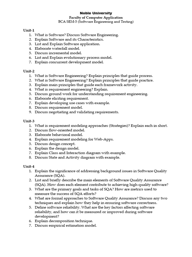 SET Assignment Unit 1-5 | PDF | Software Quality | Software