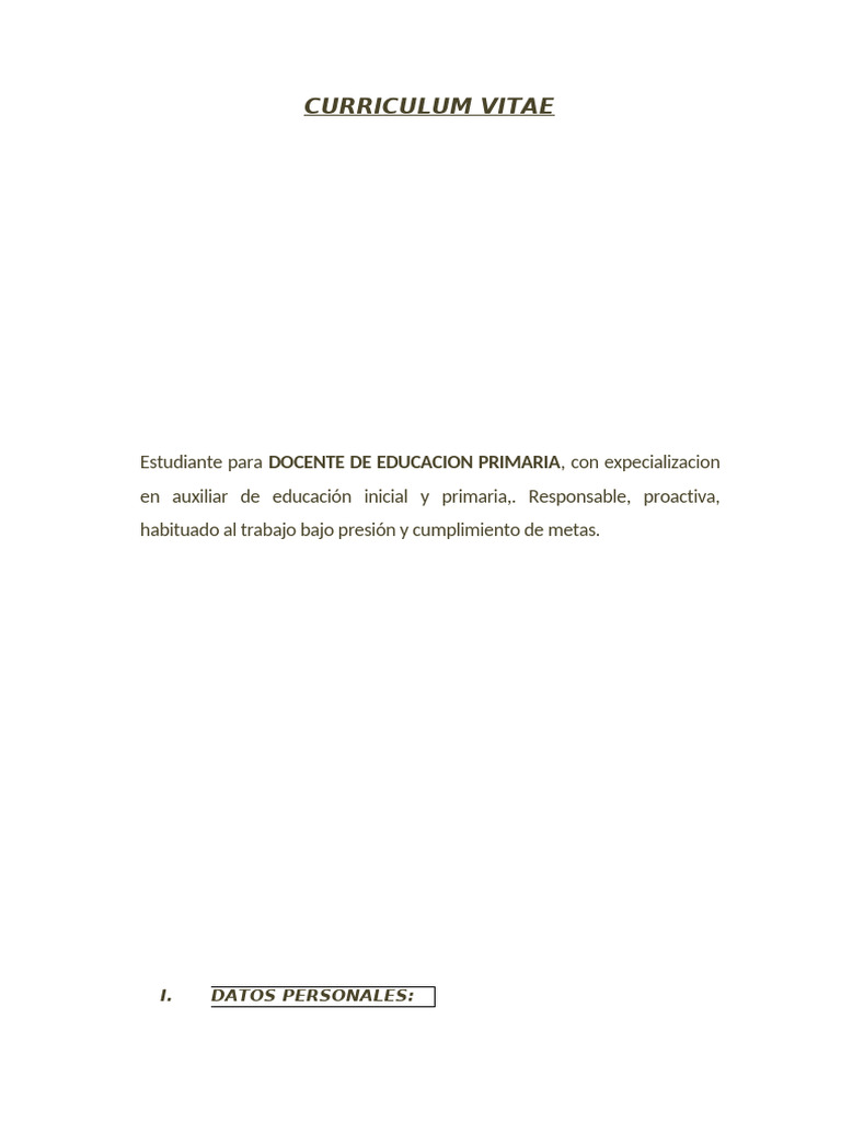 Curriculum - Blanca Pahuacho | PDF | Inteligencia | Etapas educativas