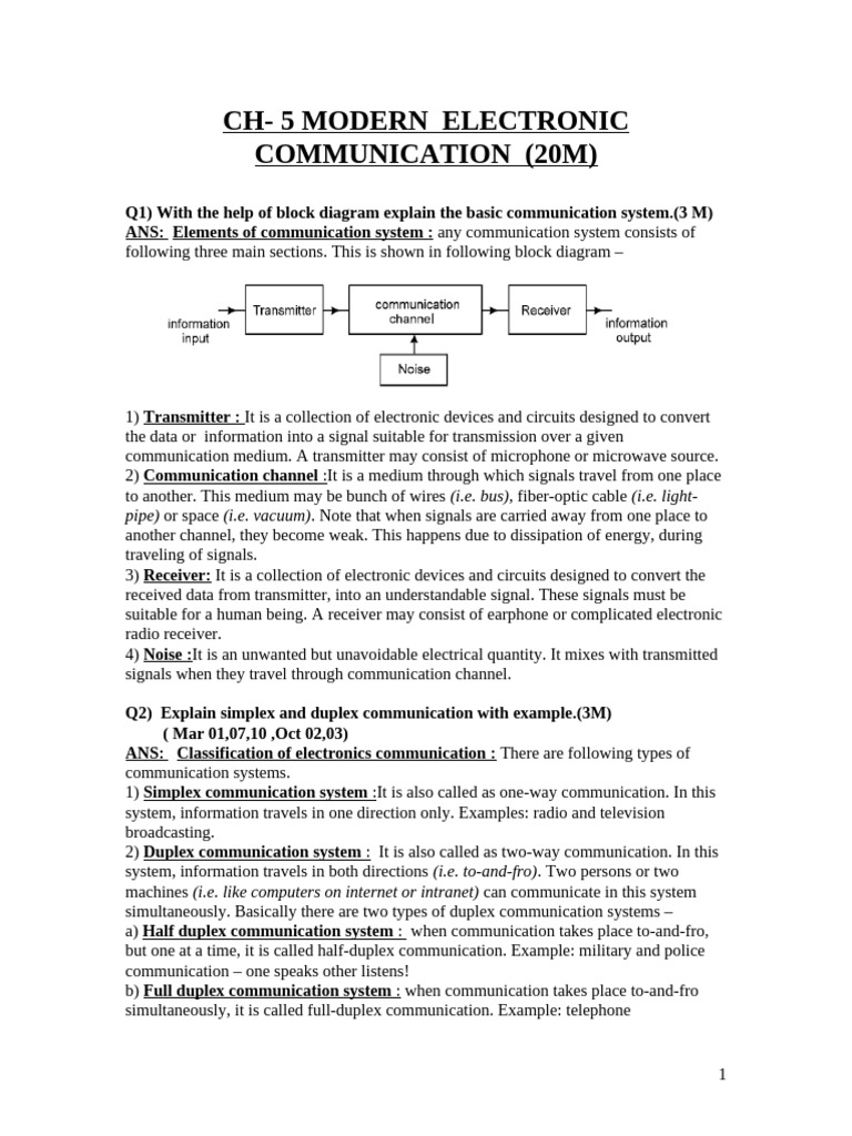 Modern Electronic Communication Overview | PDF | Frequency Modulation ...
