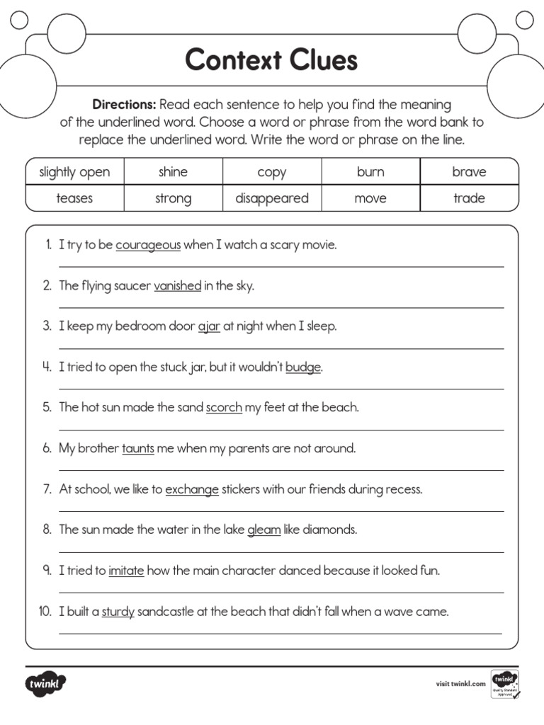 Context Clues Word Meaning Activity | PDF