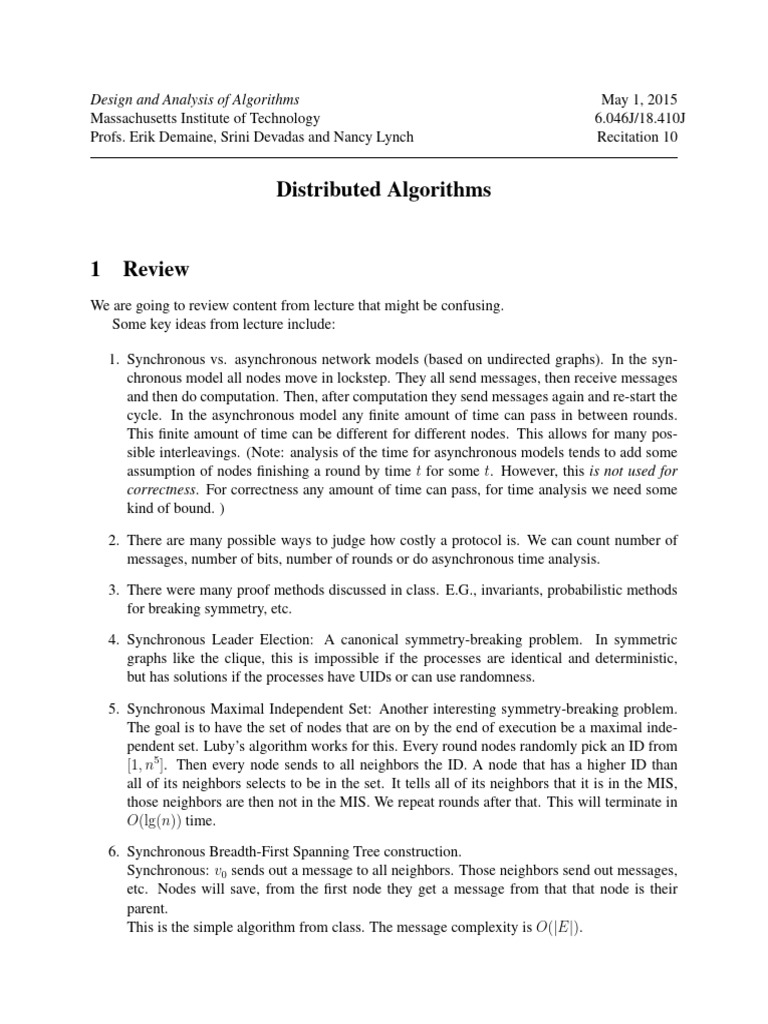 MIT6 046JS15 Recitation10 | PDF | Boolean Data Type | Vertex (Graph Theory)