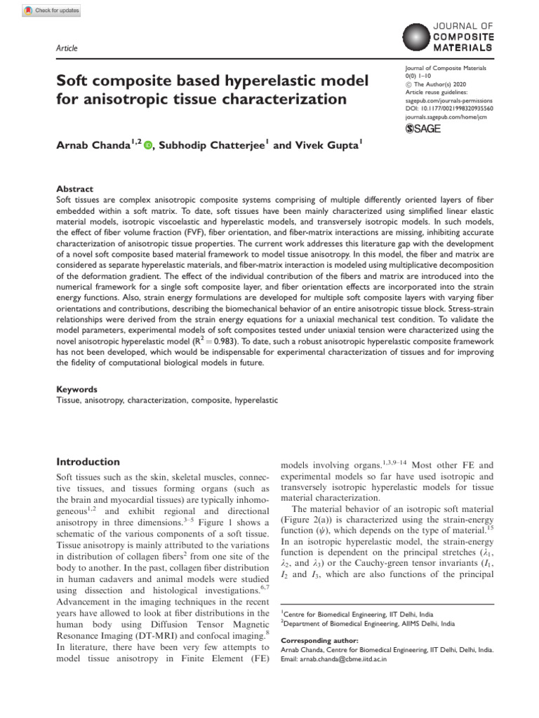 Anisotropic Hyperelastic Model for Tissues | PDF | Composite Material ...