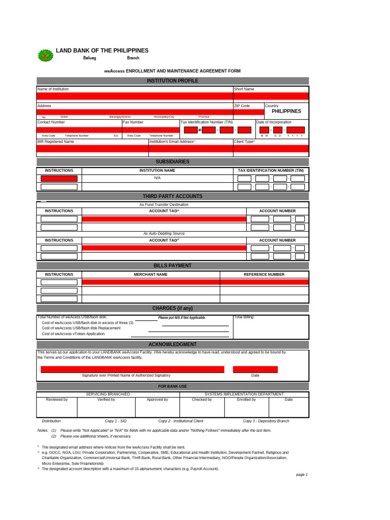 Enhanced WeAccess Enrollment Forms - v2.27.18 BLANK | PDF | Banks | Cheque