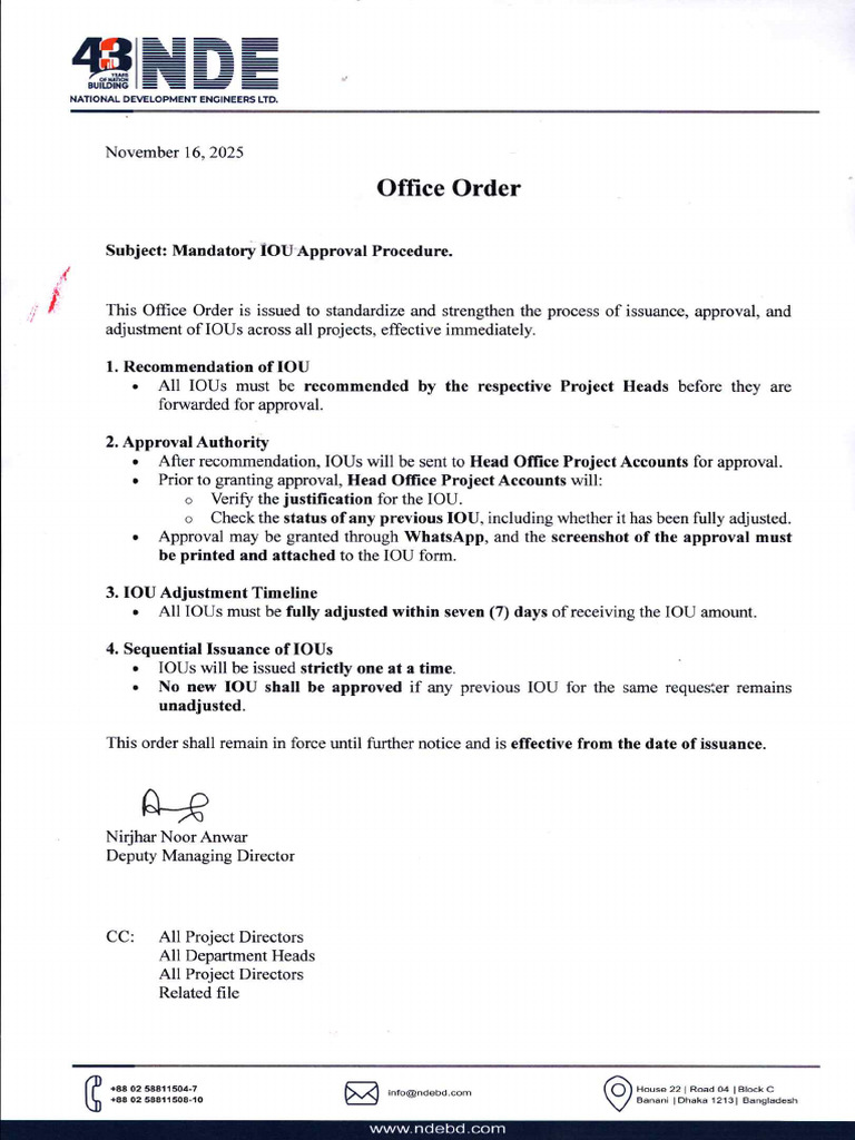 Office Note IOU | PDF