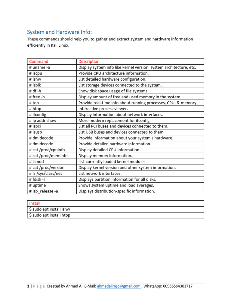62-System and Hardware Info | PDF