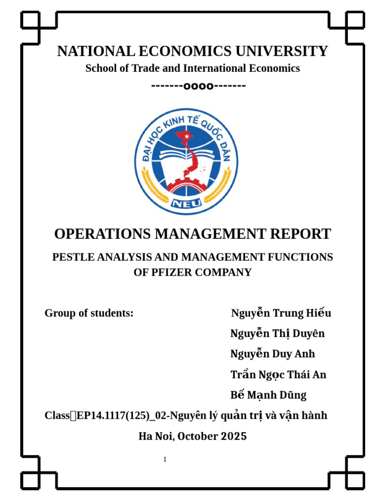 PESTLE Analysis of Pfizer Vietnam Operations | PDF | Pfizer | Interest