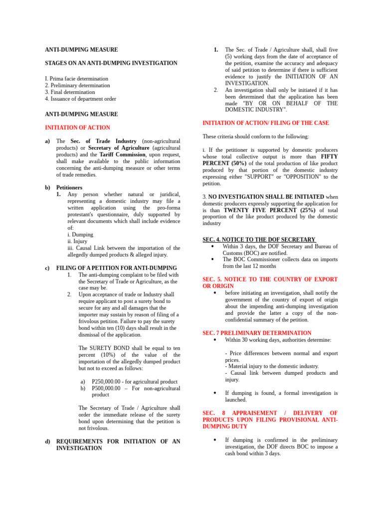 Trade Remedy Anti Dumping Measures | PDF | Dumping (Pricing Policy) | Economies