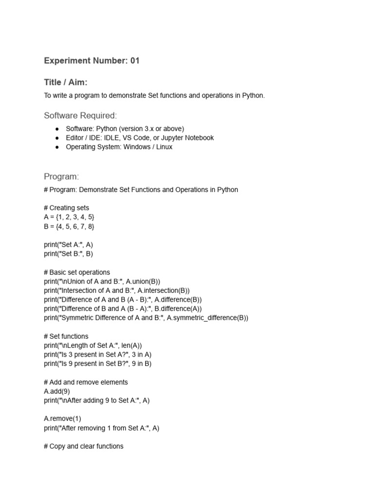 Python Lab Manual | PDF | Python (Programming Language) | Integrated ...