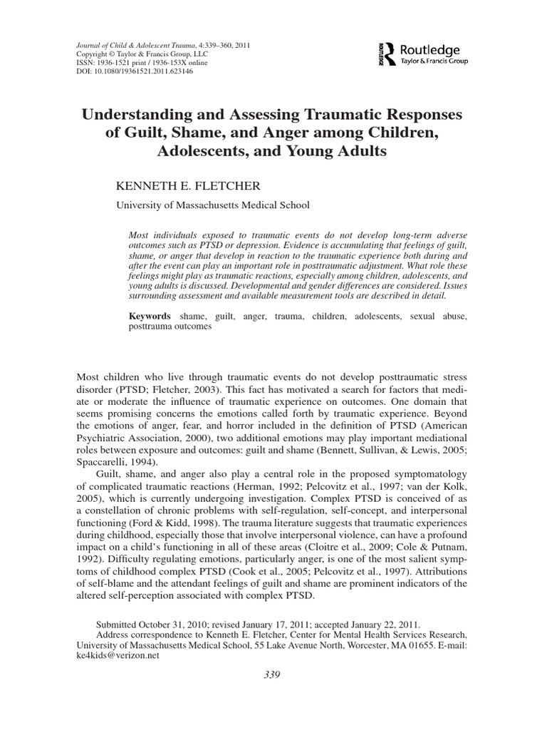 Understanding and Assessing Traumatic Responses of Guilt, Shame, and ...