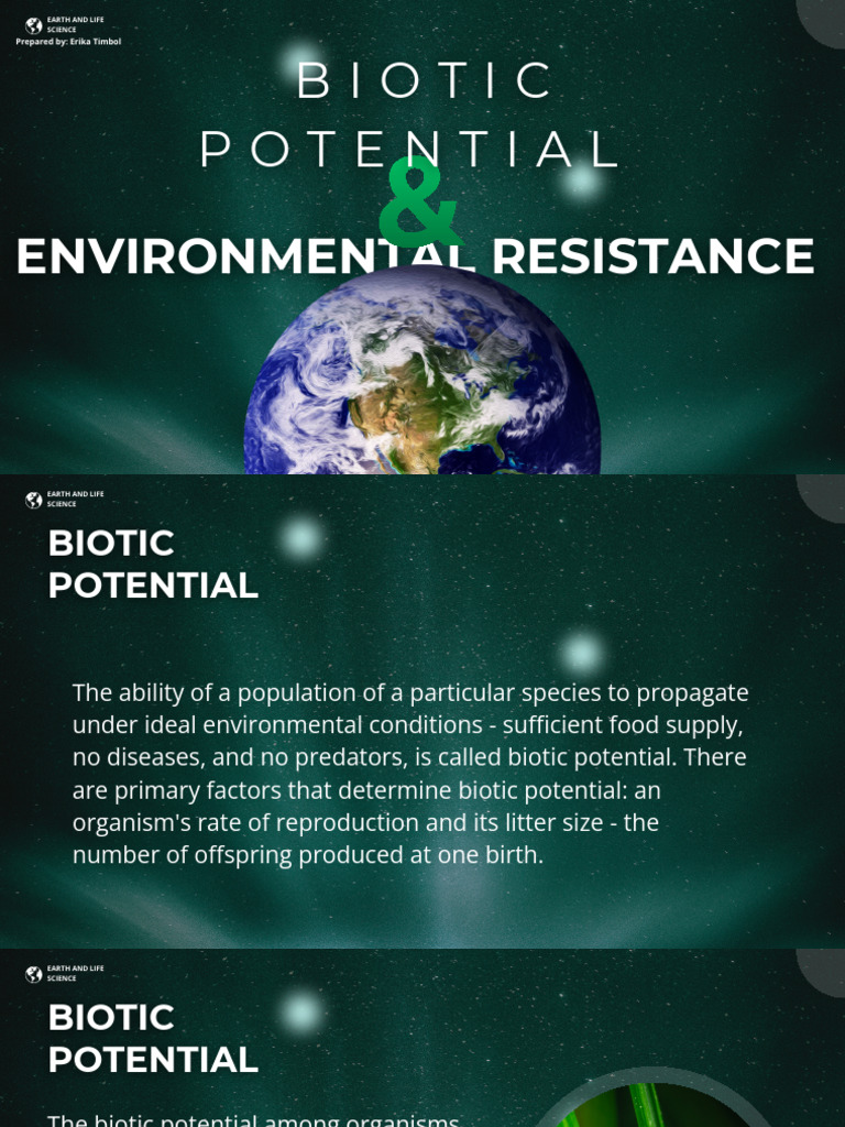 Biotic Potential and Environmental Resistance | PDF | Ecosystem | Soil