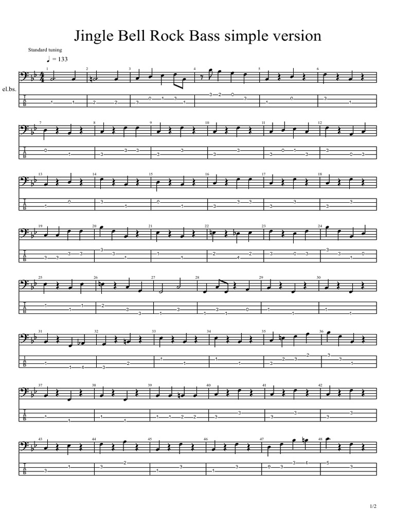 Jingle Bell Rock Bass Simple Version | PDF | Musical Instruments