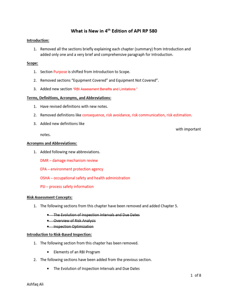 Updates in API RP 580 4th Edition | PDF | Risk | Risk Management