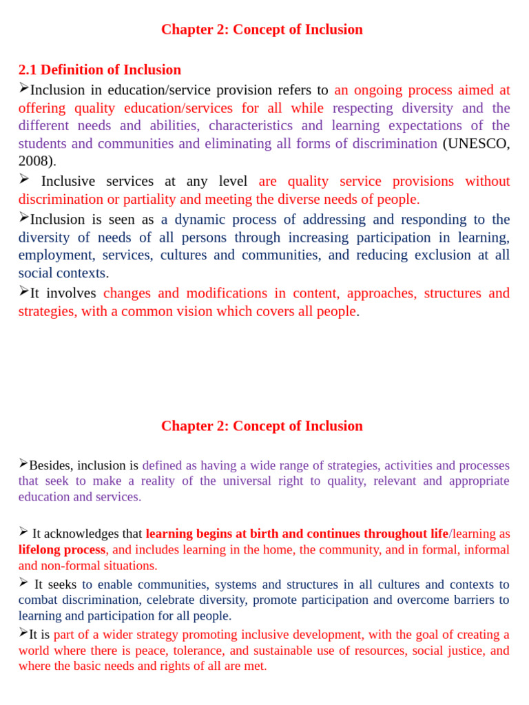 Chapter Two An Note Presentation1 | PDF | Inclusion (Education ...