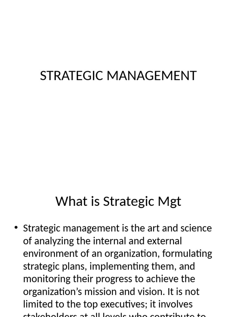 Strategic Management | PDF