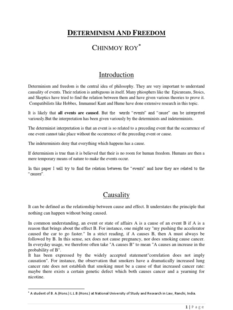 Determinism vs. Freedom in Philosophy | PDF | Indeterminism | Determinism