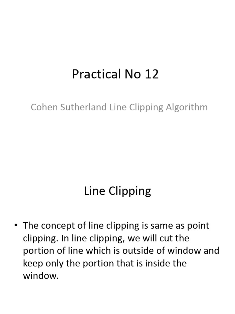 Cohen-Sutherland Line Clipping Guide | PDF | Computer Programming ...