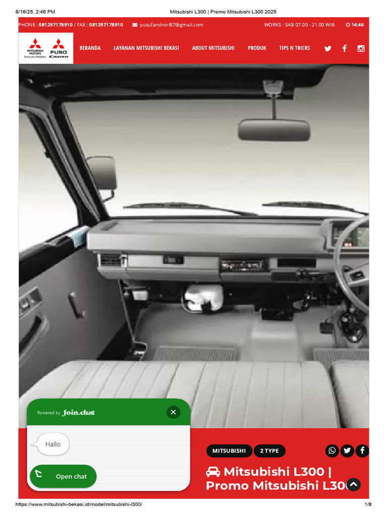 Spek Mitsubishi L300 _ Promo Mitsubishi L300 2025 | PDF