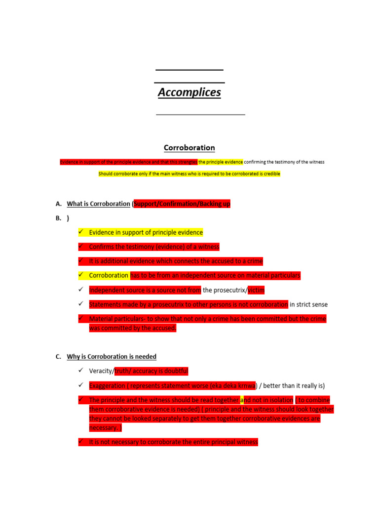 Corroboration | PDF | Witness | Rape