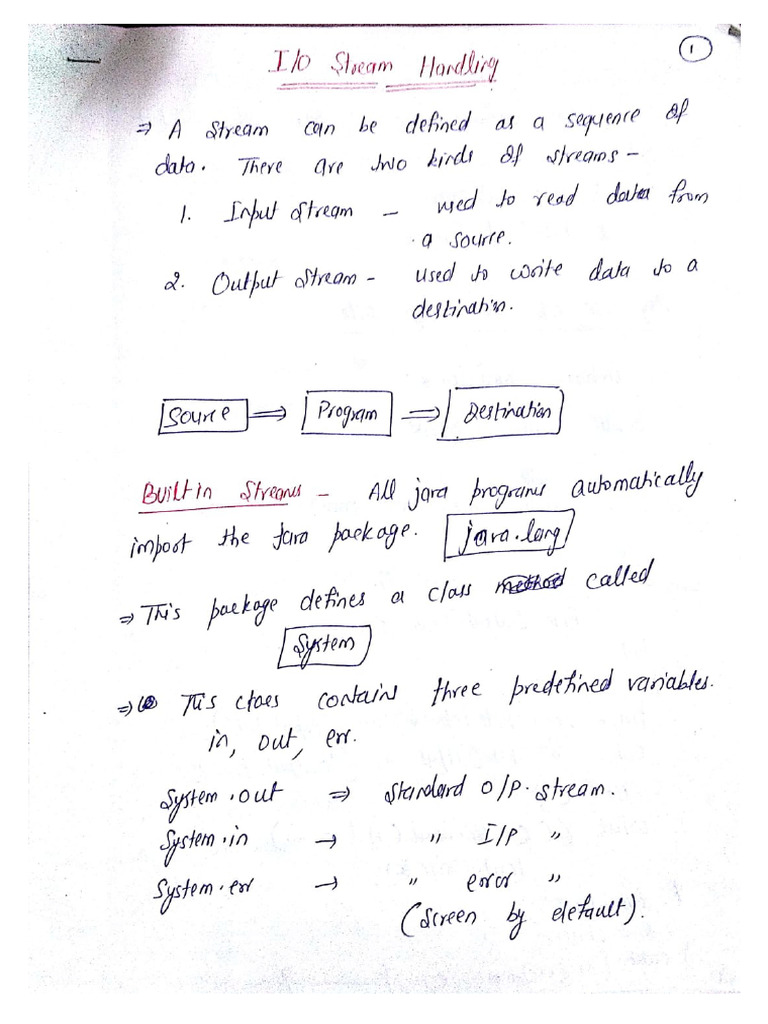 Unit-3 Input Output Streams | PDF