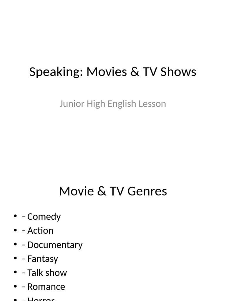 Movies TV Lesson | PDF