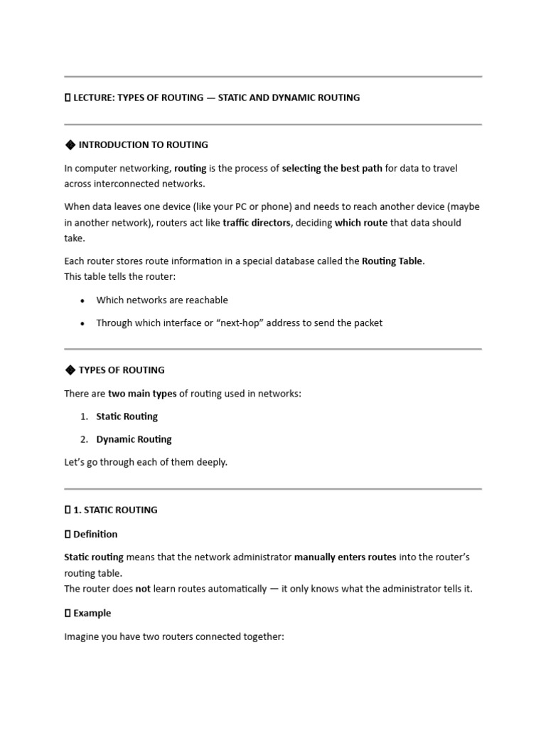 ?routing Protocol Lecture Note | PDF | Routing | Router (Computing)