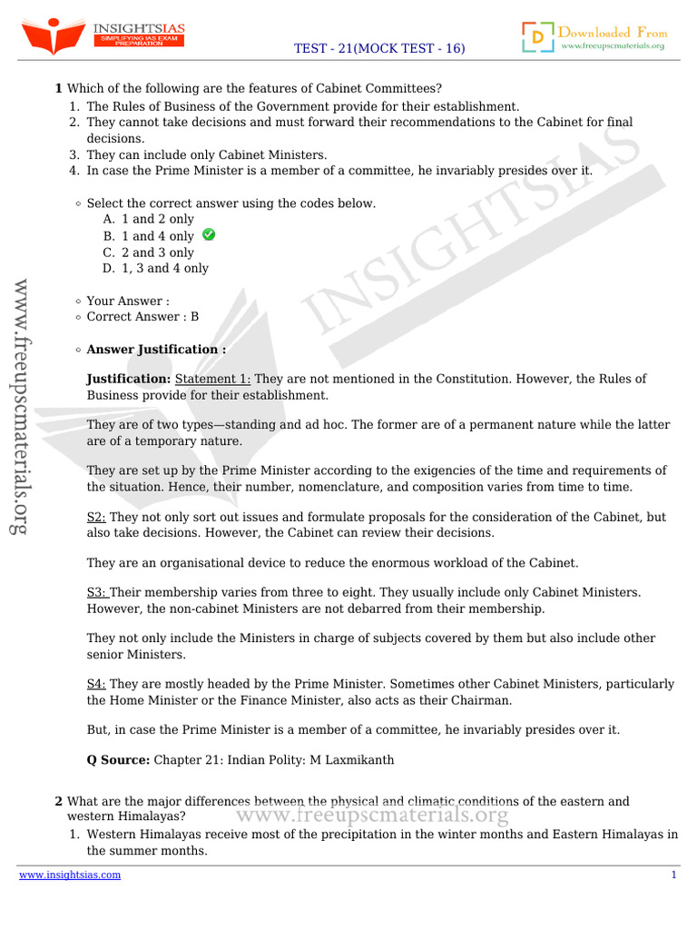 Insight Test 21 | PDF | N Ox | Glycemic Index