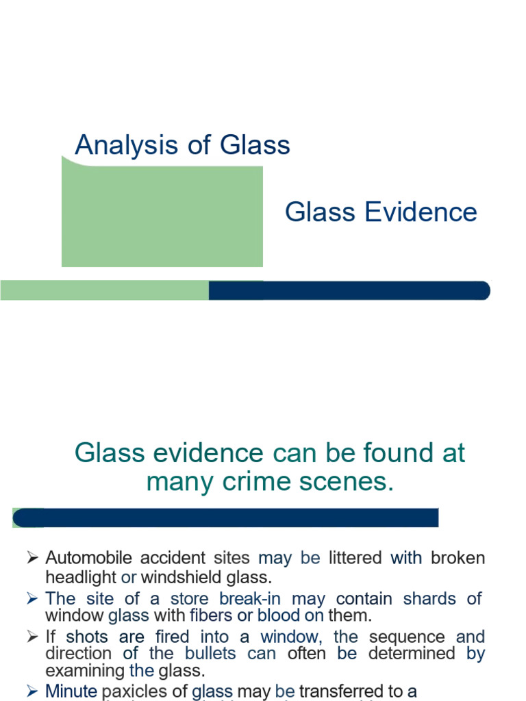 Forensic Analysis of Glass Evidence | PDF | Glasses | Fracture