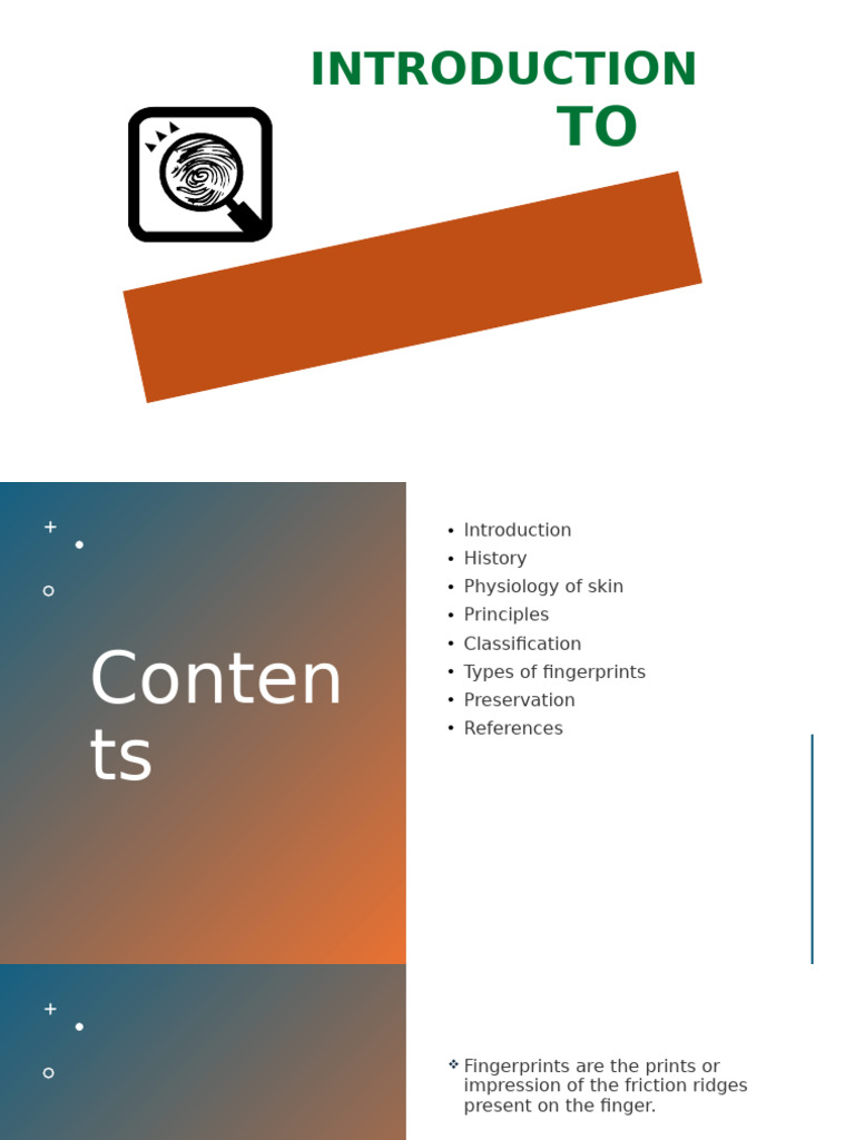 Fingerprint Characteristics | PDF | Fingerprint