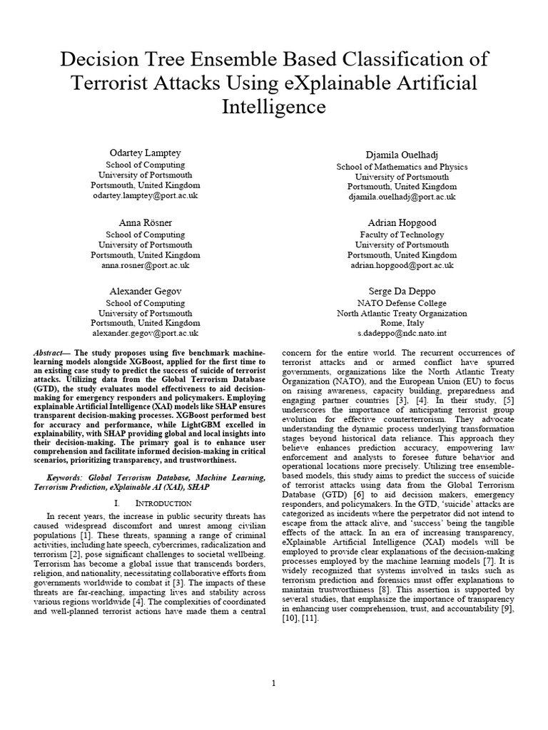 Decision Tree Ensemble Based Classification of Terrorist Attacks | PDF | Accuracy And Precision ...