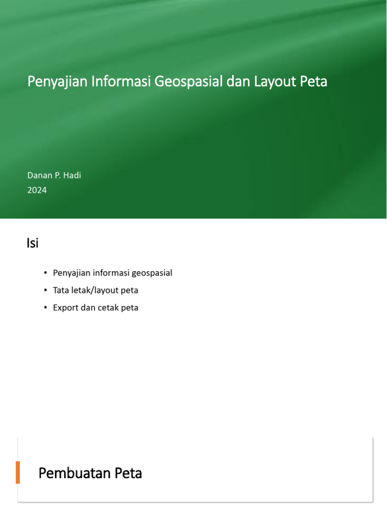 52 - Penyajian Informasi Geospasial Dan Layout Peta | PDF
