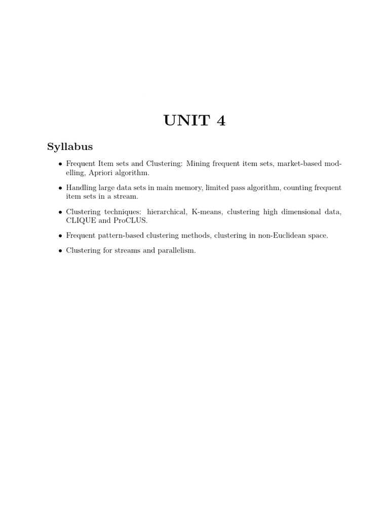 Data Analytics Unit 4 | PDF | Cluster Analysis | Computing